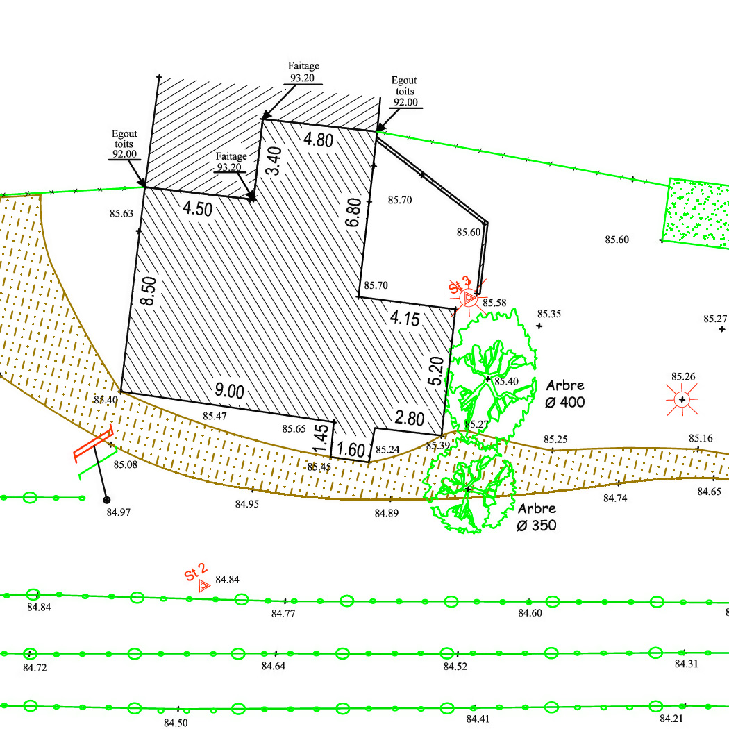 Plan topographique, plan de masse, plan D.A.O. de projet | GOPlan